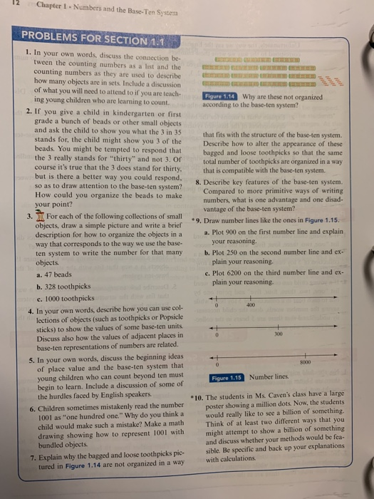 Solved Chapter 1 Numbers And The Base Ten System Figure 1 14 Chegg