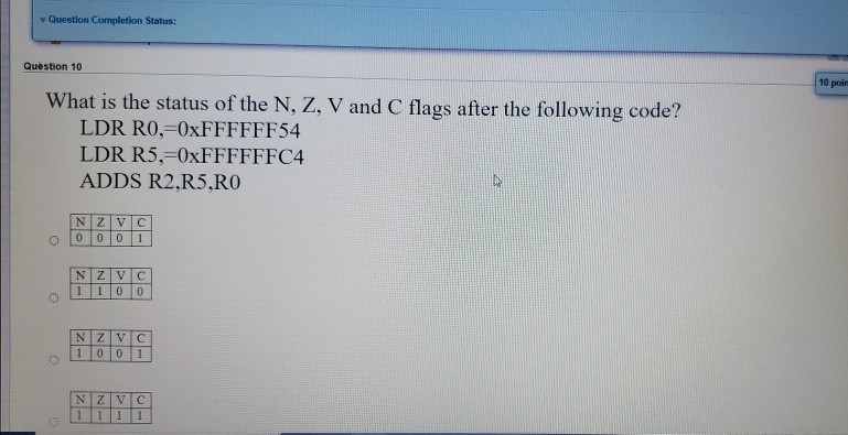 Solved * Question Completion Status: Question 10 10 poir | Chegg.com