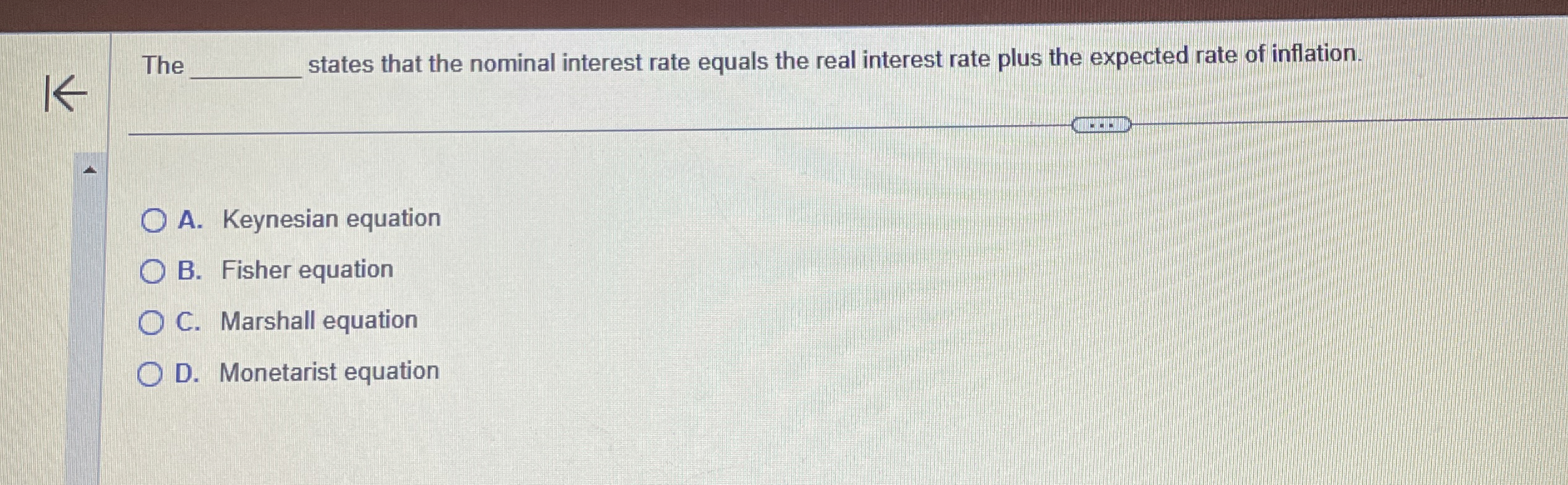 Solved Thestates that the nominal interest rate equals the | Chegg.com