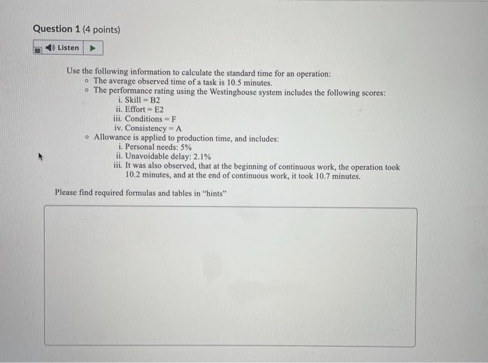 Solved Question 1 (4 points) Listen Use the following | Chegg.com