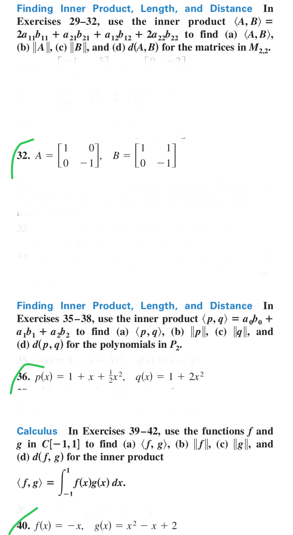 Solved Finding Inner Product, Length, and Distance In | Chegg.com