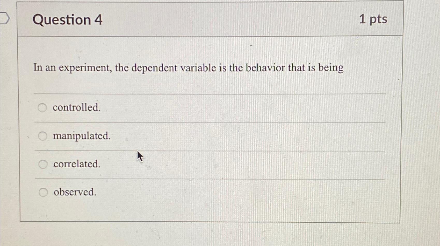 Solved Question 41 ﻿ptsIn an experiment, the dependent | Chegg.com