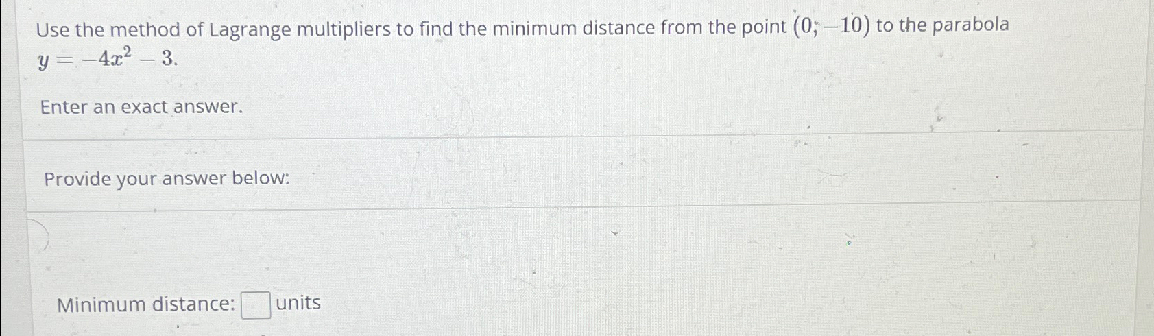 Solved Use the method of Lagrange multipliers to find the | Chegg.com