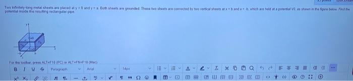 Solved HANN Two in on tal sheets are placed aty = 0 andys. | Chegg.com