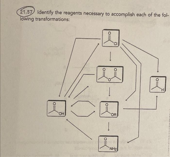 Solved 21.57. Identify the reagents necessary to accomplish | Chegg.com