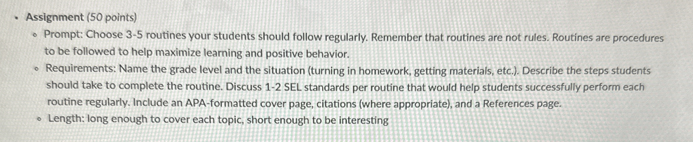 Solved Assignment (50 ﻿points)Prompt: Choose 3-5 ﻿routines | Chegg.com