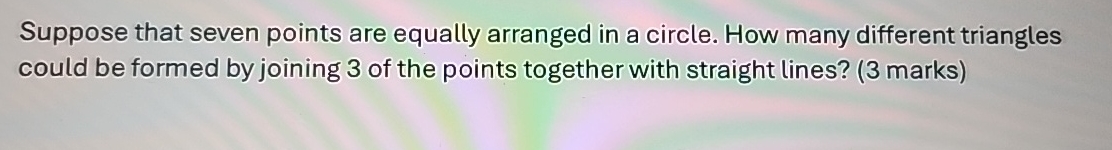 Solved Suppose that seven points are equally arranged in a | Chegg.com