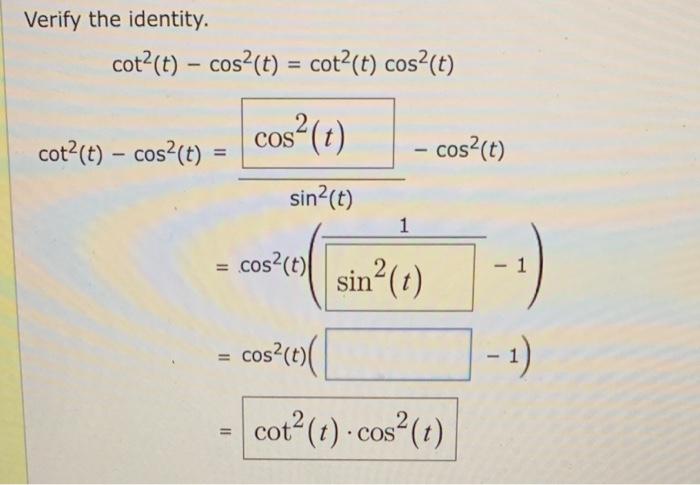 Solved Verify the identity. | Chegg.com