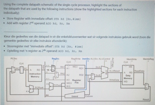 Solved Using the complete datapath schematic of the | Chegg.com