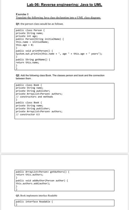Solved Lab 06 Reverse Engineering Java To Uml Exercise 1 4225