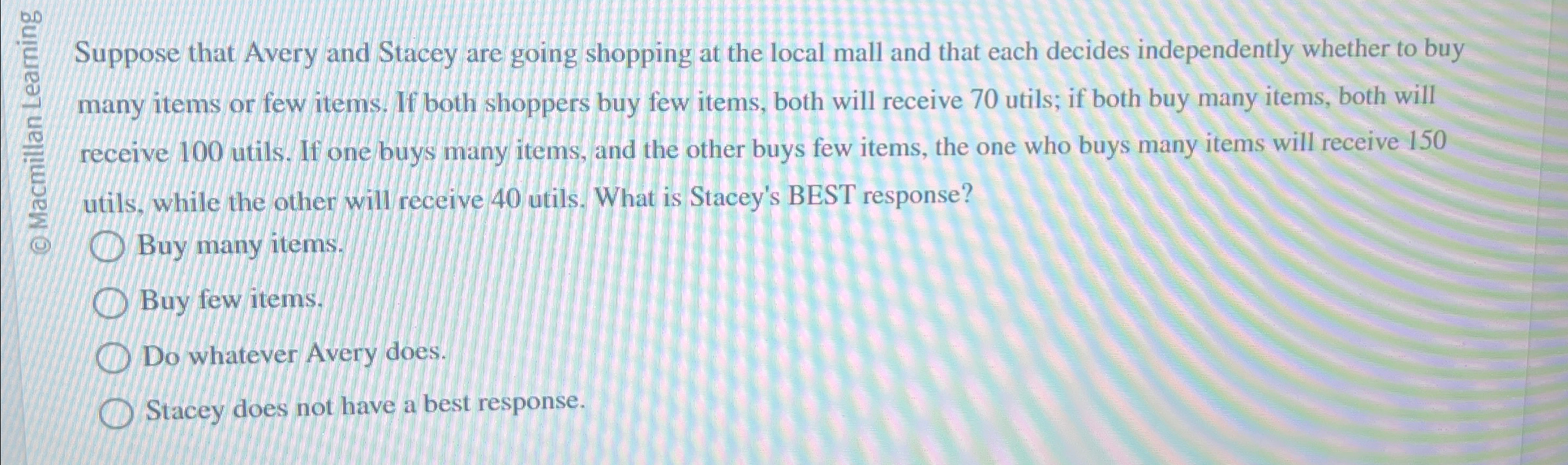 Solved Suppose that Avery and Stacey are going shopping at | Chegg.com