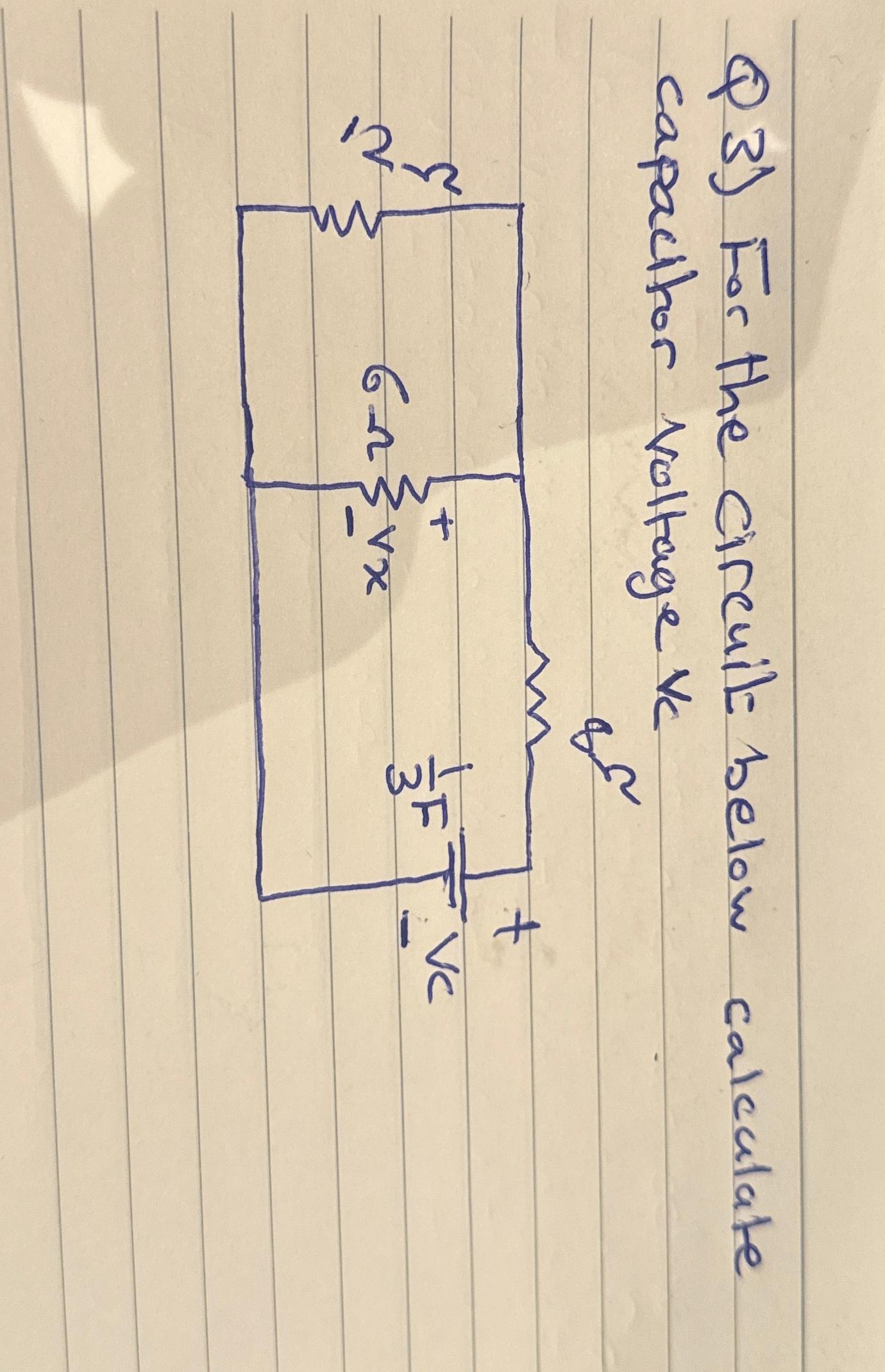 Solved Q3) ﻿For the circuit below calculate capacitor | Chegg.com