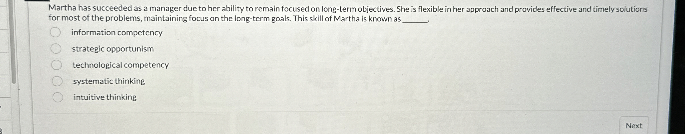 Solved Martha has succeeded as a manager due to her ability | Chegg.com