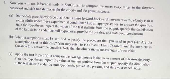Solved 4. Now you will use inferential tools in StatCrunch | Chegg.com