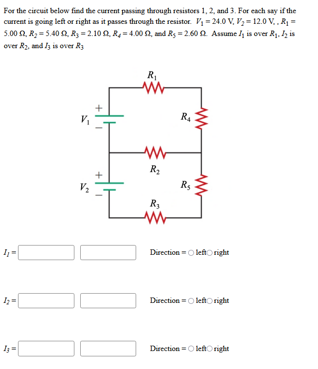 Solved For the circuit below find the current passing | Chegg.com