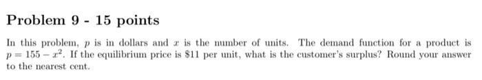 Solved Problem 9 - 15 points In this problem, p is in | Chegg.com Solved Problem 9 - 15 points In this problem, p is in | Chegg.com