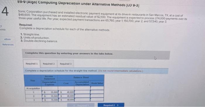 Solved E9-9 (Algo) Computing Depreciation under Alternative | Chegg.com