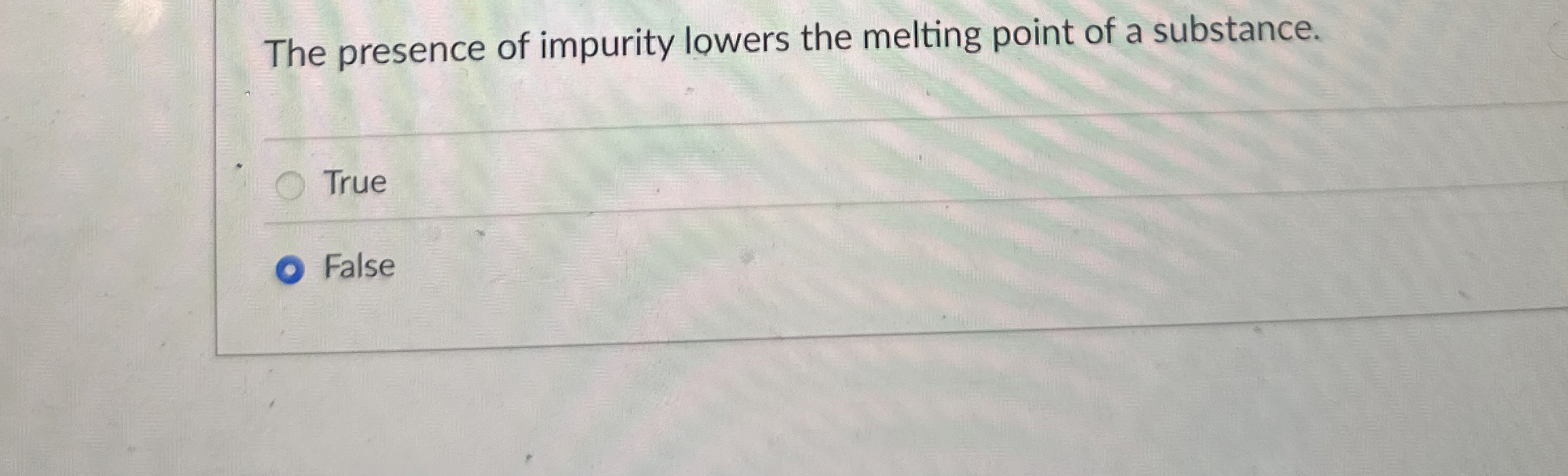 Solved The presence of impurity lowers the melting point of | Chegg.com
