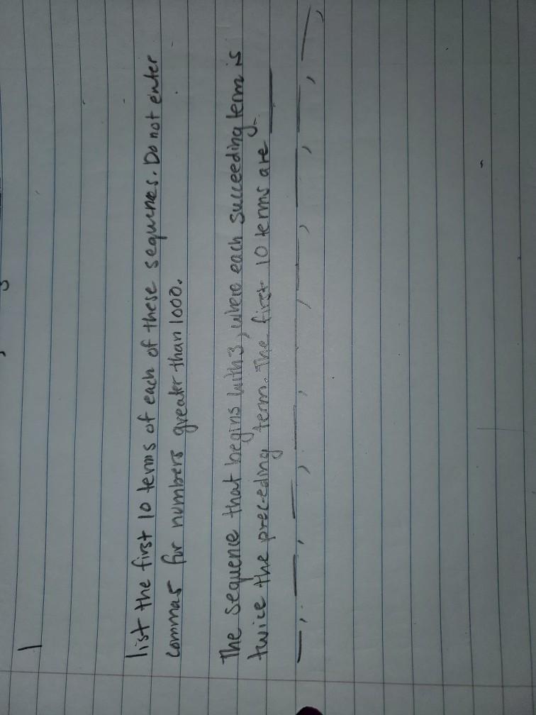 Solved list the first 10 terms of each of these sequences. | Chegg.com