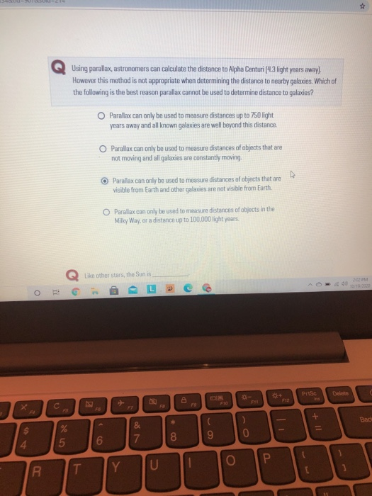 Solved Using parallax, astronomers can calculate the | Chegg.com