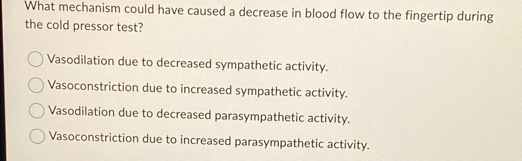 Solved What mechanism could have caused a decrease in blood | Chegg.com
