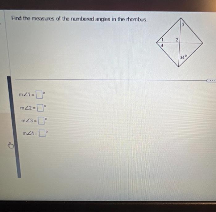 Solved Find the measures of the numbered angles in the | Chegg.com