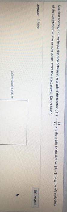 Solved Use four rectangles to estimate the area between the | Chegg.com