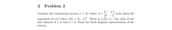 Solved Consider the autonomous system i=Ax where A=[103−1] | Chegg.com