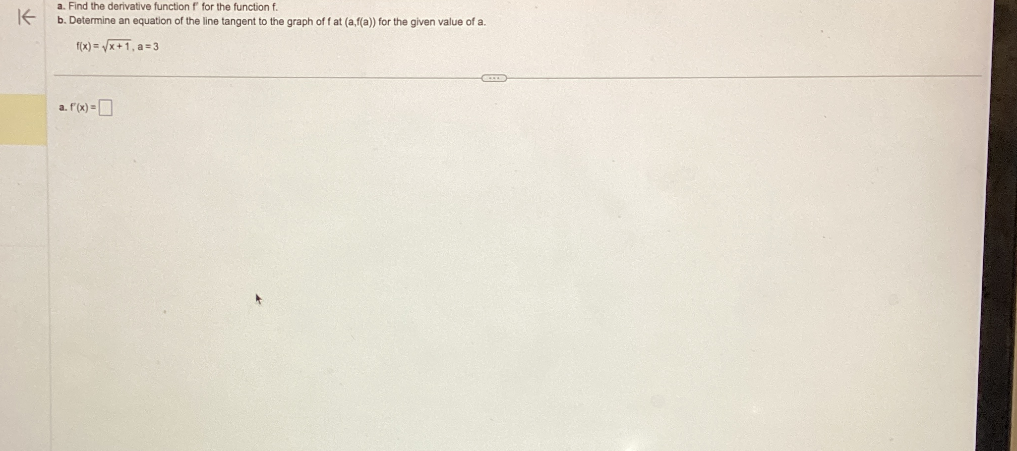 Solved a. ﻿Find the derivative function f' ﻿for the function | Chegg.com