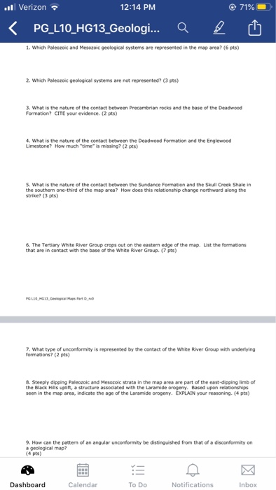 Solved Exercise 10 - Interpretation of Geologic Maps, Part D | Chegg.com