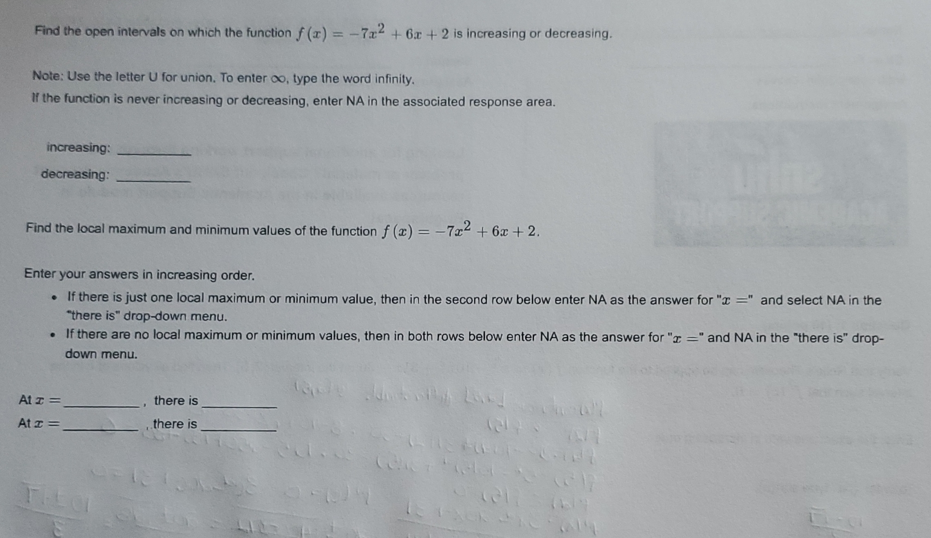 Solved Find the open intervals on which the function | Chegg.com