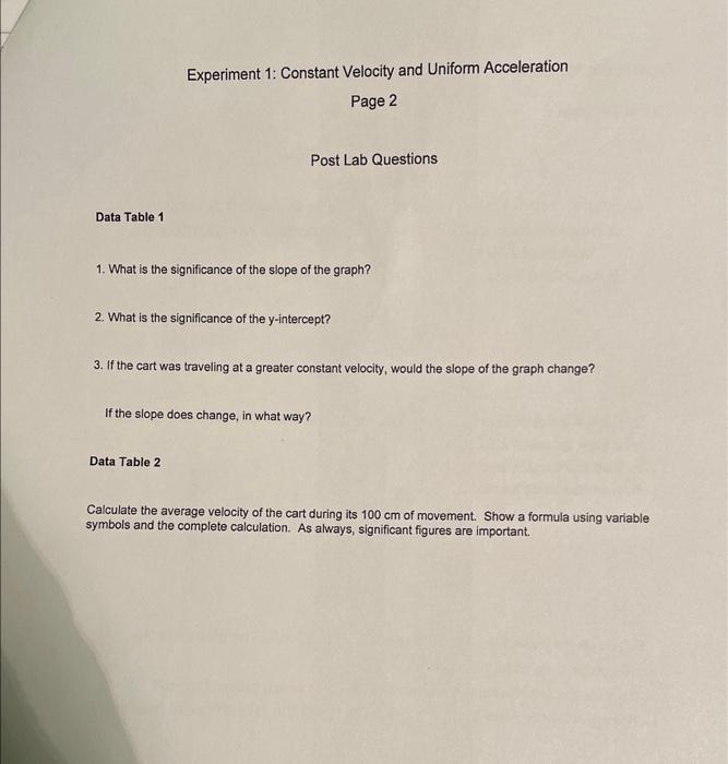 Solved EVISED[2022FA] EXP #1: Constant Velocity and Uniform | Chegg.com