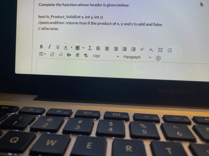Solved Complete the function whose header is given below: | Chegg.com
