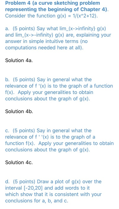 Solved Problem 4 (a curve sketching problem representing the | Chegg.com