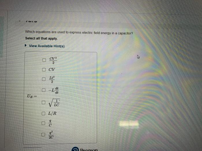 Solved FOLD Which equations are used to express electric | Chegg.com