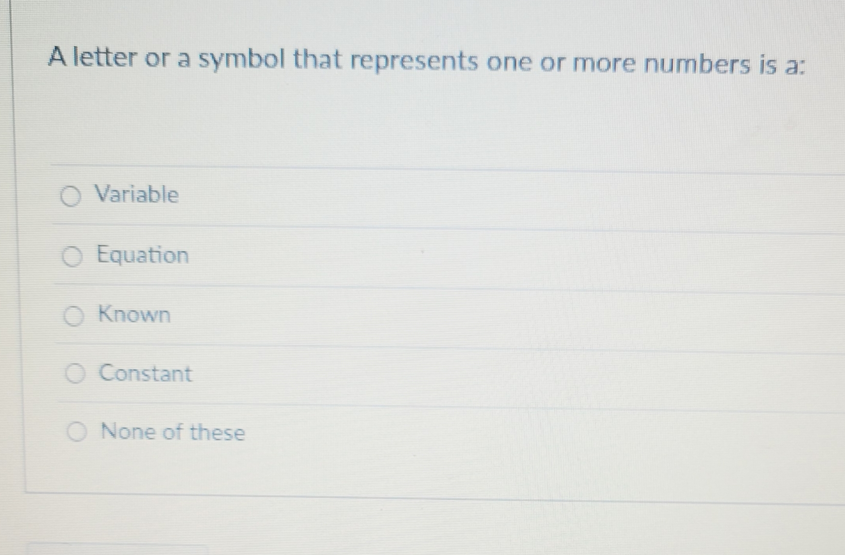 Solved A letter or a symbol that represents one or more | Chegg.com