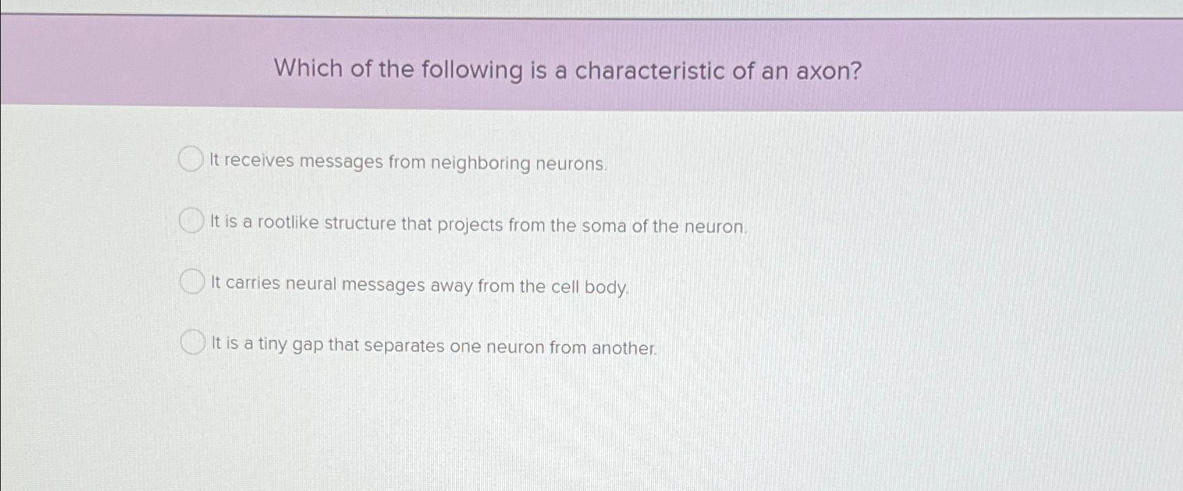 Solved Which of the following is a characteristic of an | Chegg.com