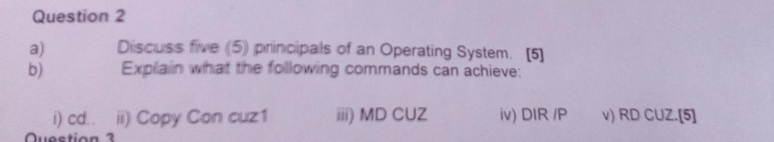 Solved Question 2 a) Discuss five (5) principals of an | Chegg.com