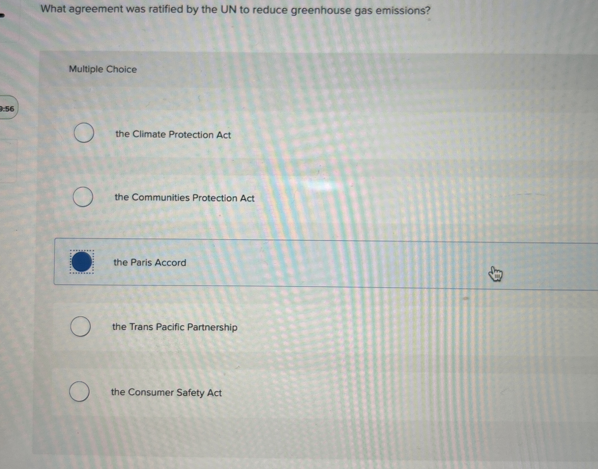 Solved What agreement was ratified by the UN to reduce | Chegg.com