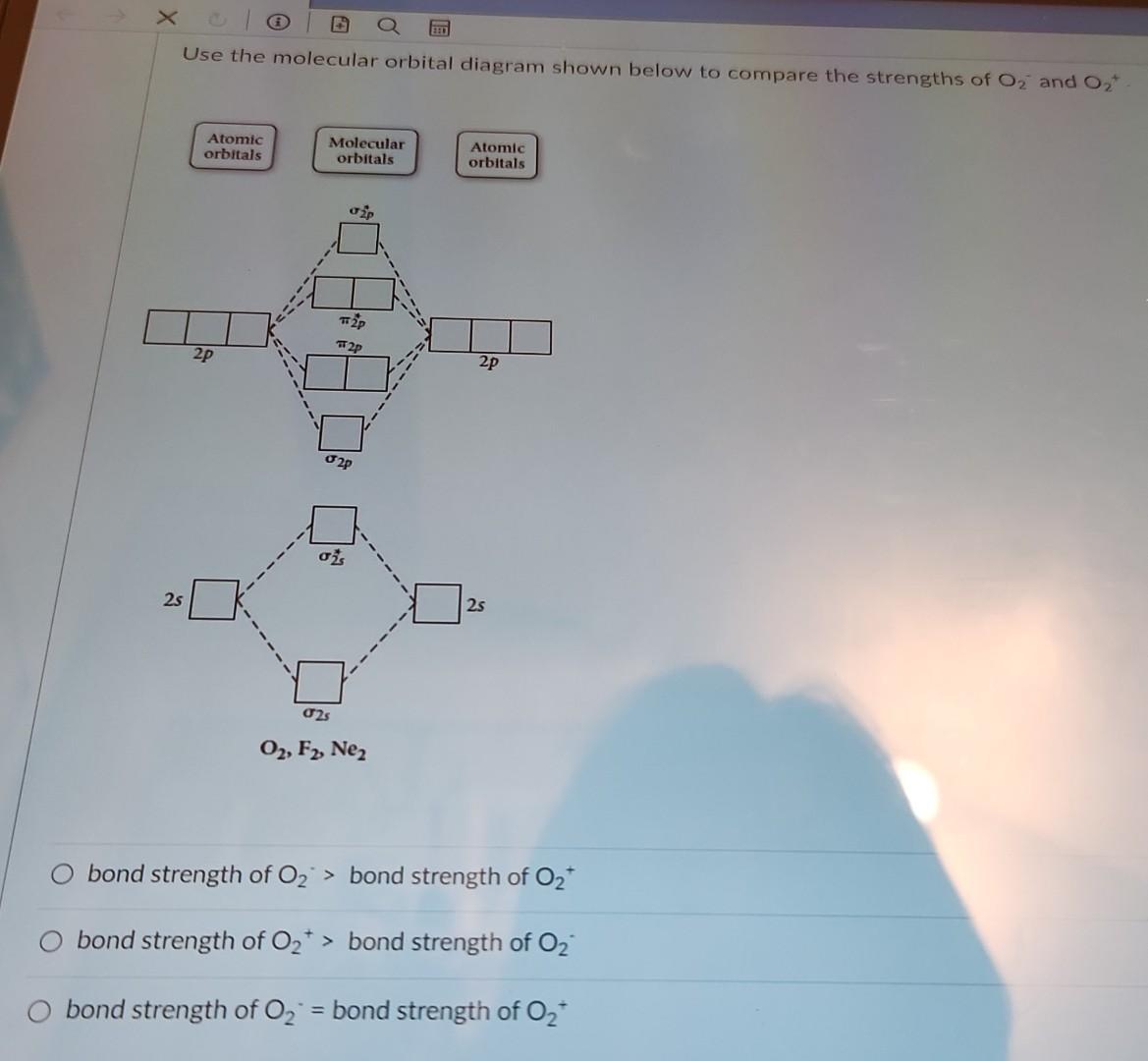 Solved Use the molecular orbital diagram shown below to | Chegg.com