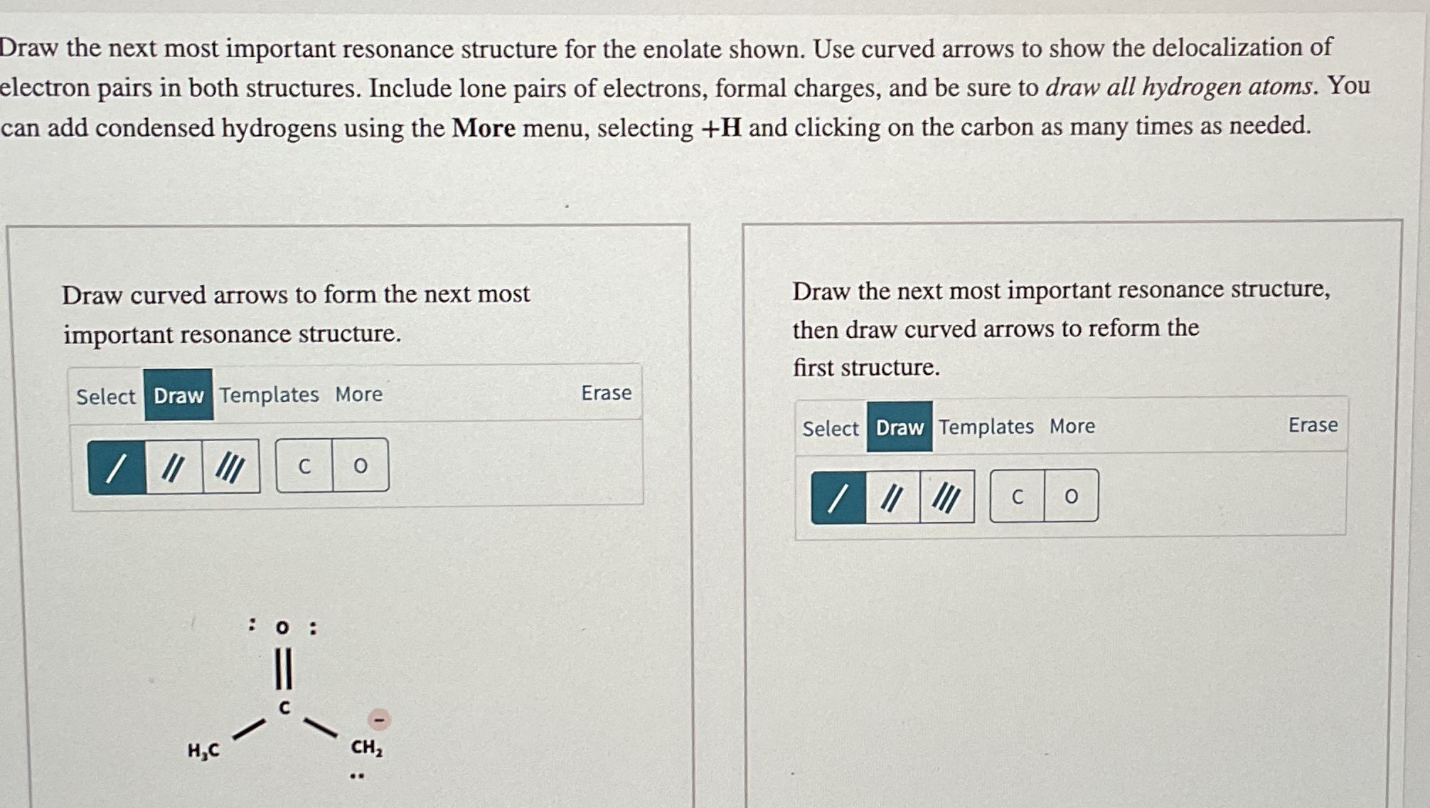 Solved Draw the next most important resonance structure for | Chegg.com