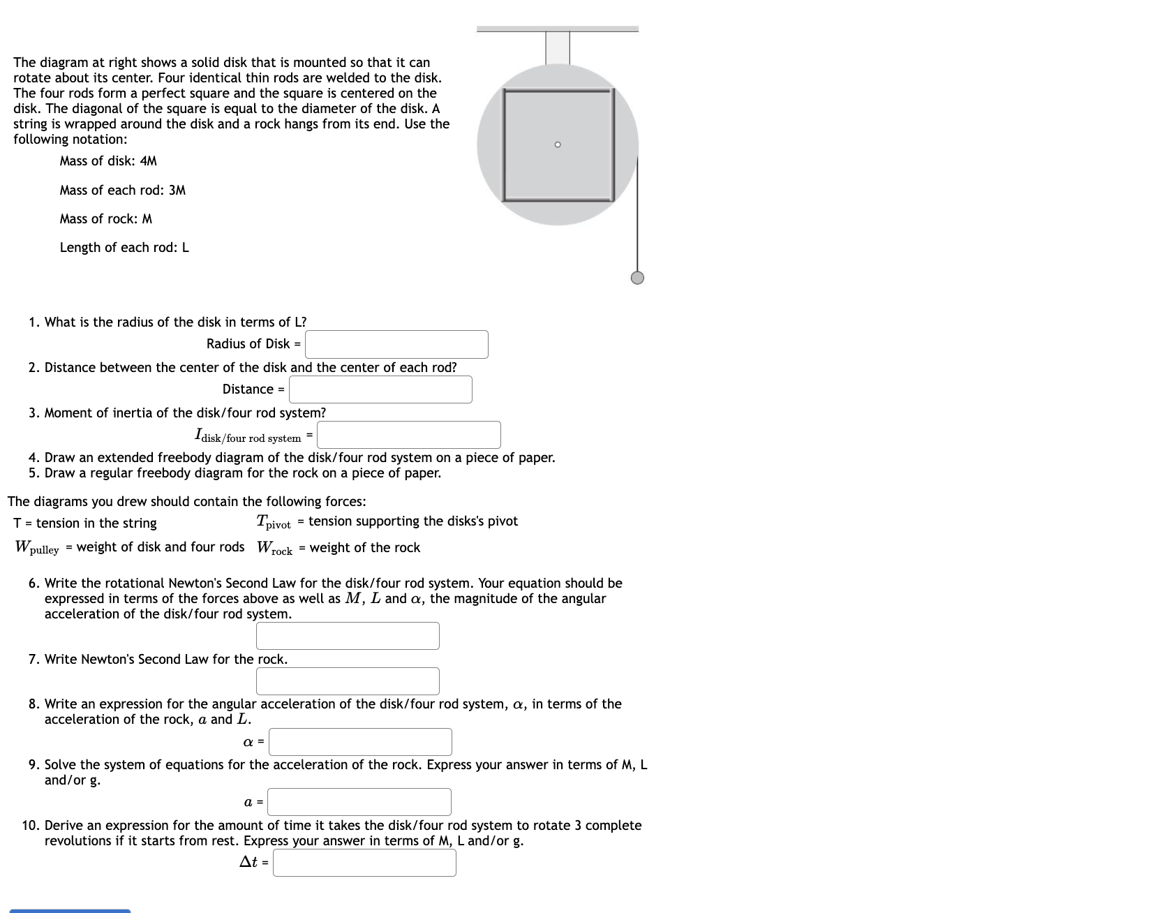 Solved The diagram at right shows a solid disk that is | Chegg.com
