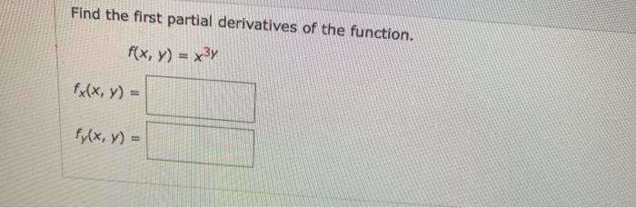 Solved Find the first partial derivatives of the function. | Chegg.com