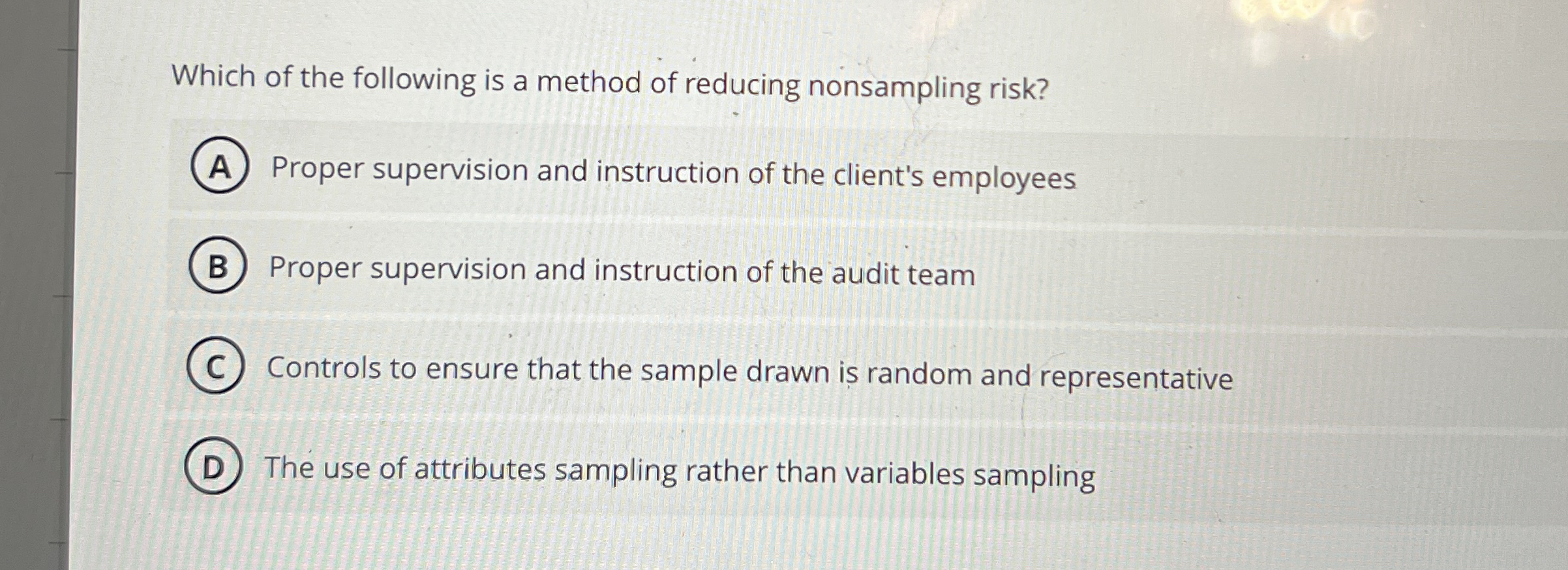 Which of the following is a method of reducing | Chegg.com