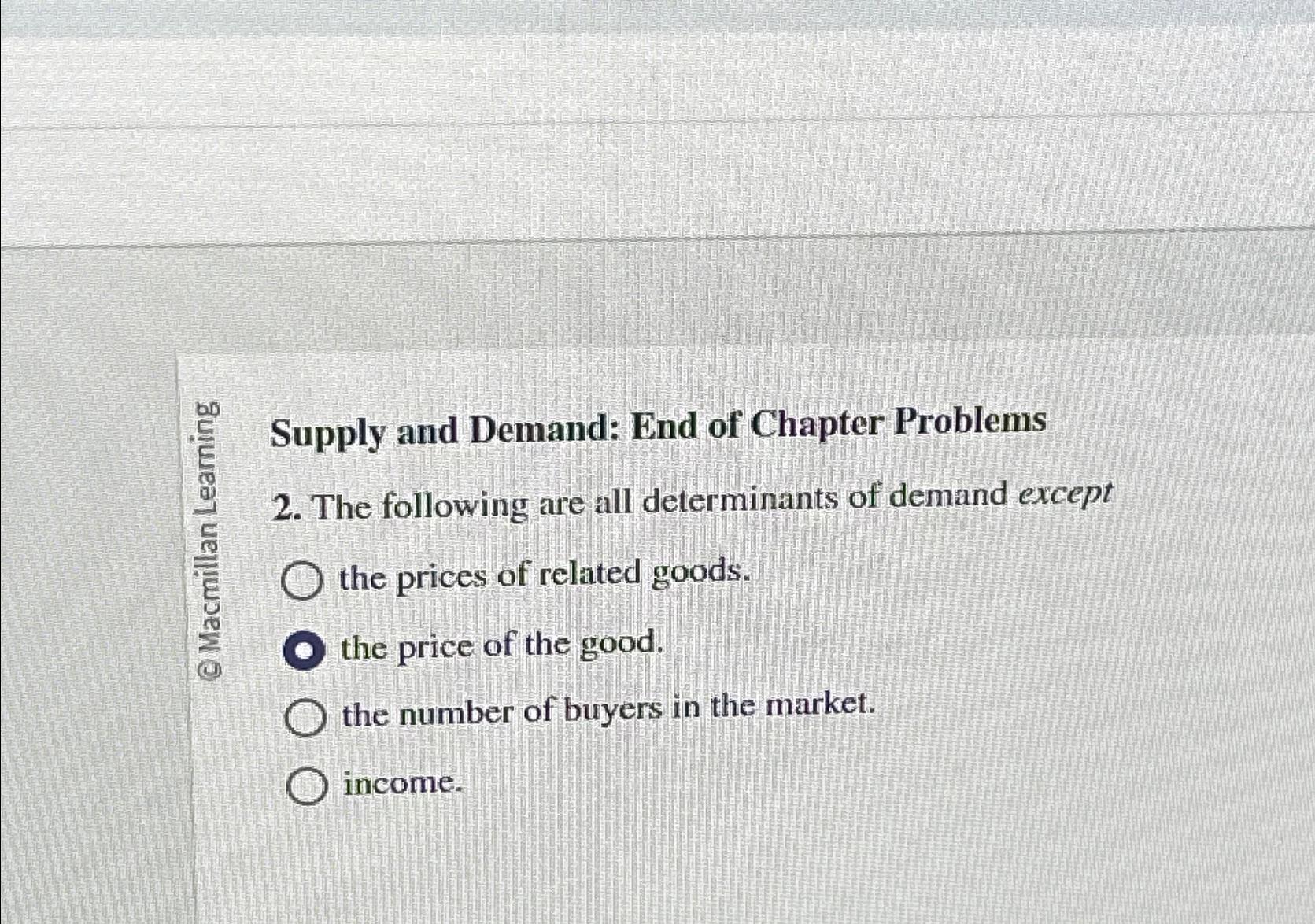 Solved Supply and Demand: End of Chapter Problems2. ﻿The | Chegg.com