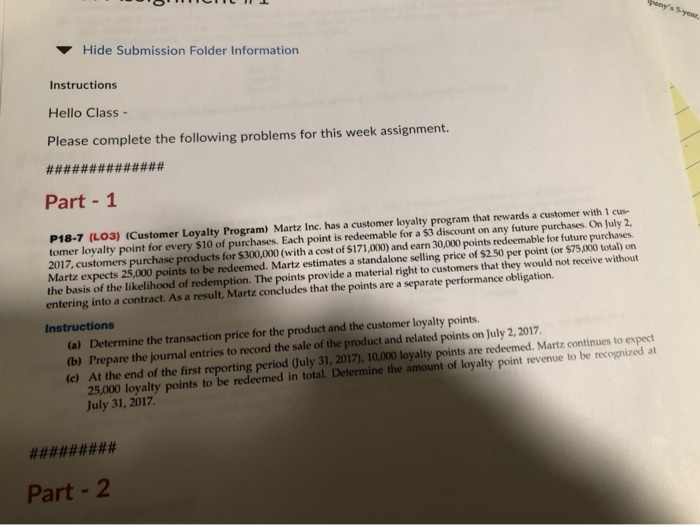 Solved Hide Submission Folder Information Instructions Hello | Chegg.com