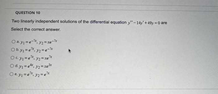 Solved Two linearly independent solutions of the | Chegg.com