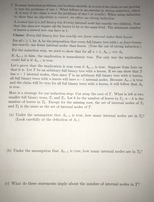 Solved 7 In Many Induction Problems Our Boolean Variable A 9087
