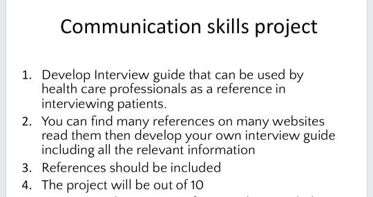 Solved Communication skills project 1. Develop Interview | Chegg.com