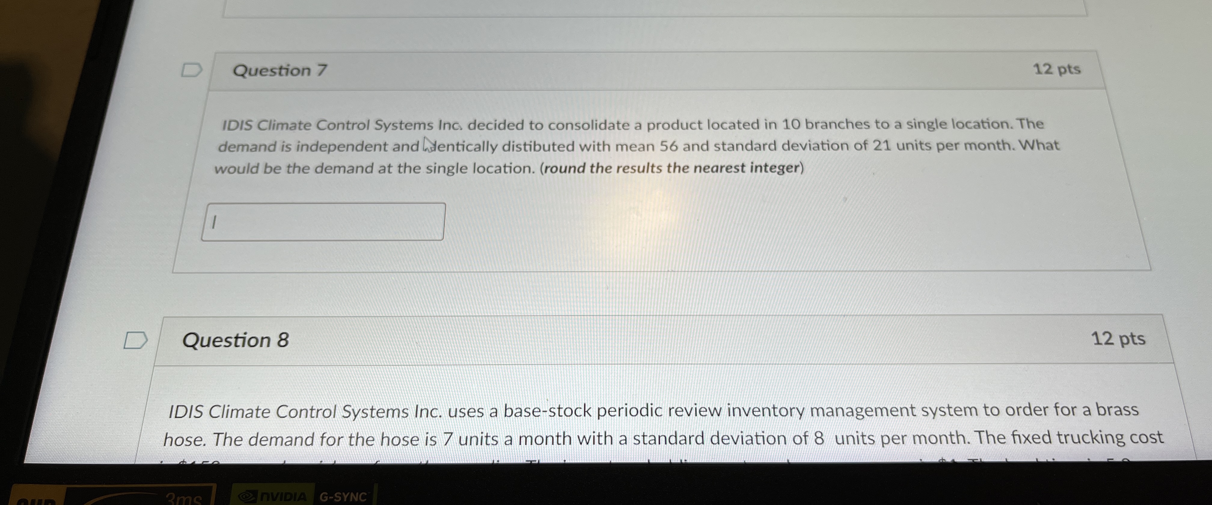 Solved Question 712 ﻿ptsIDIS Climate Control Systems Inc. | Chegg.com